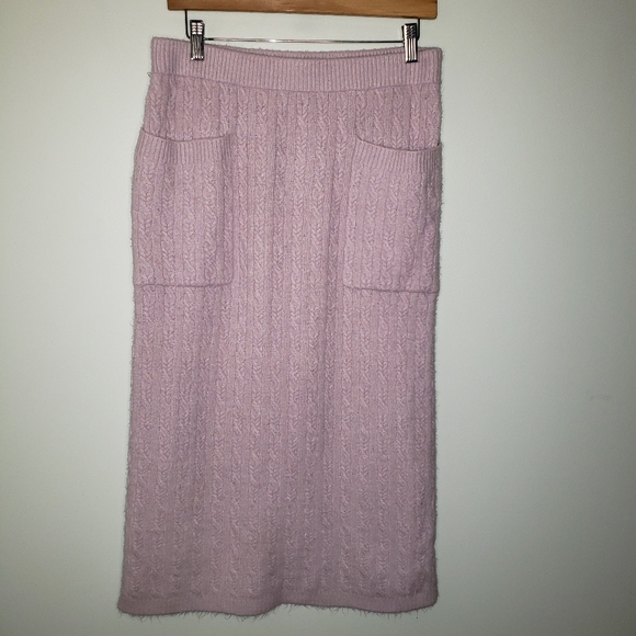 Future Collective | Skirts | Future Collective Lavender Cable Knit Midi ...